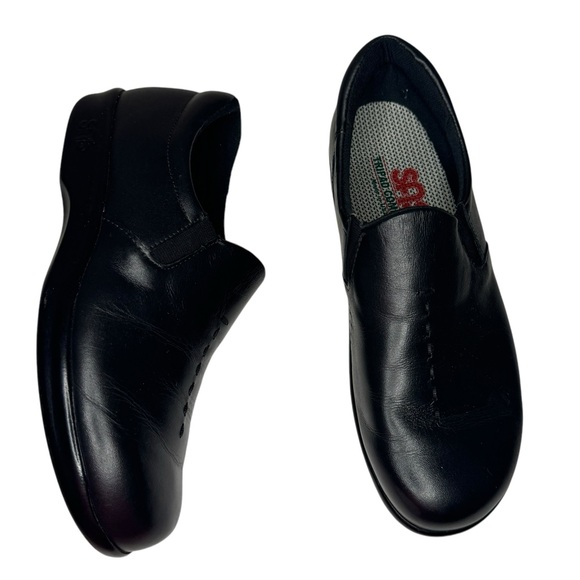 SAS | Shoes | Sas Viva Black Leather Loafer Slip On Womens 7 M ...